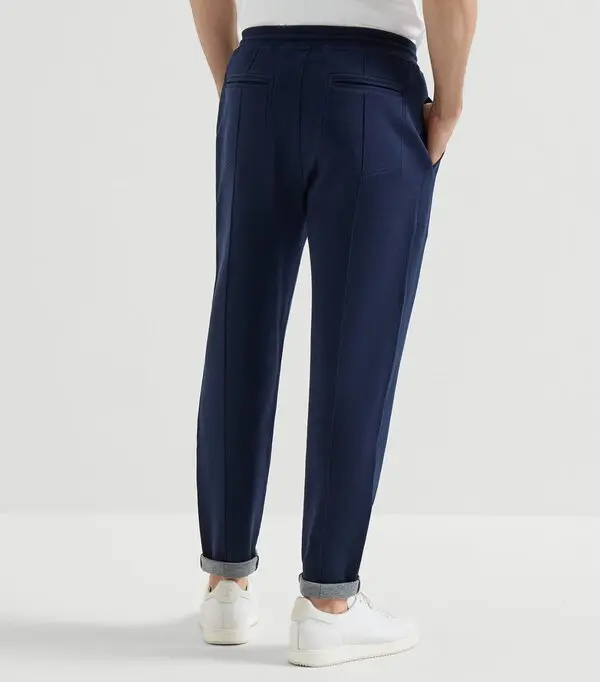 Brunello Cucinelli Cotton-blend French Terry Sweatpants - Blue