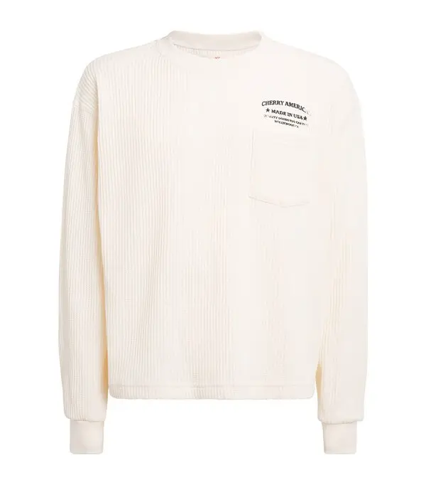 CHERRY LOS ANGELES Waffle Knit Ranch Long-sleeve T-shirt - Beige