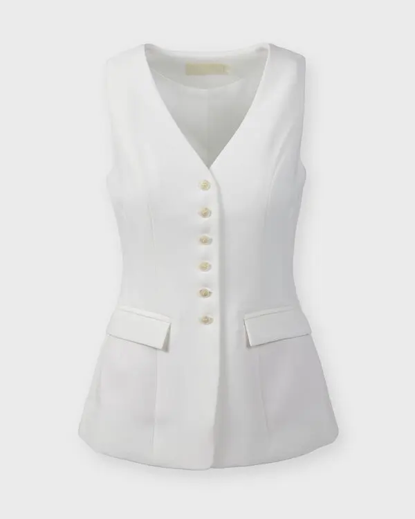 WAKAKUU Waistcoat V - White