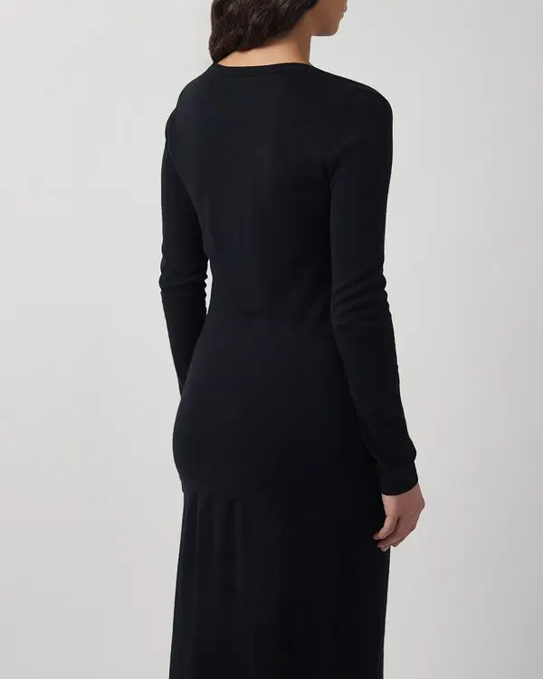 LISA YANG Amalea Fine Knit Cotton Cashmere Blend Top - Black
