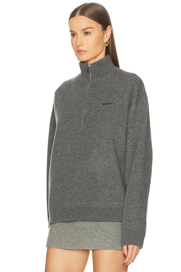 Miu Miu Cashmere Half Zip Sweater