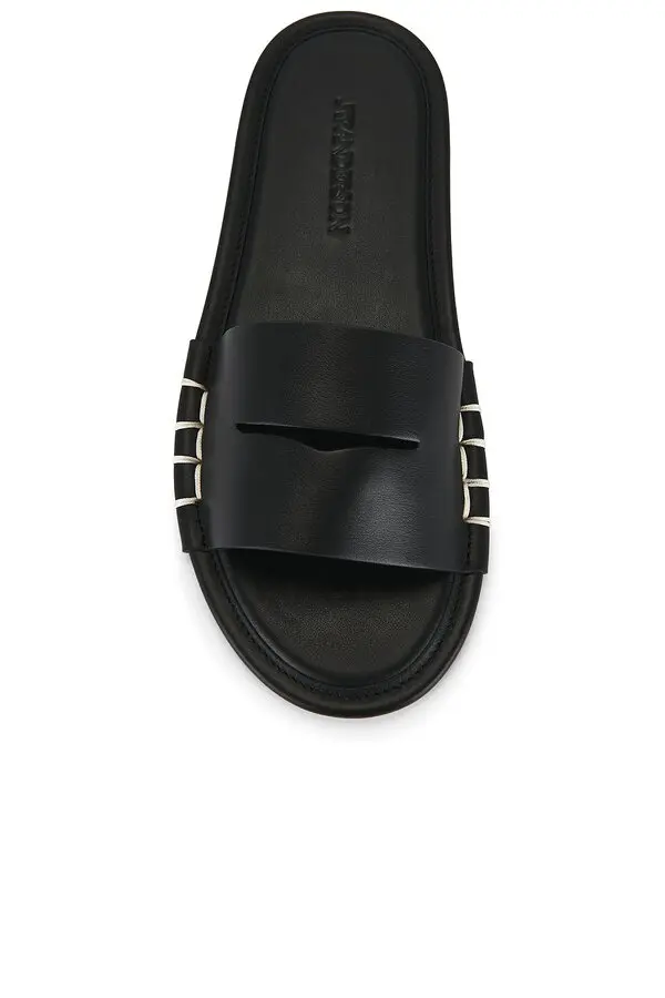 JW Anderson Loafer Slide Sandal - Black