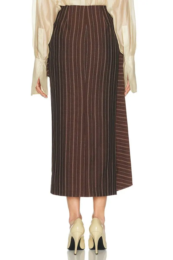 HELSA Stripe Twill Blanket Skirt
