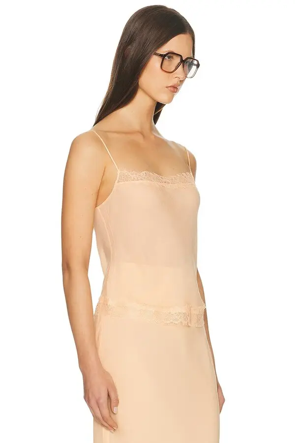 HELSA Viscose Satin Cami With Lace