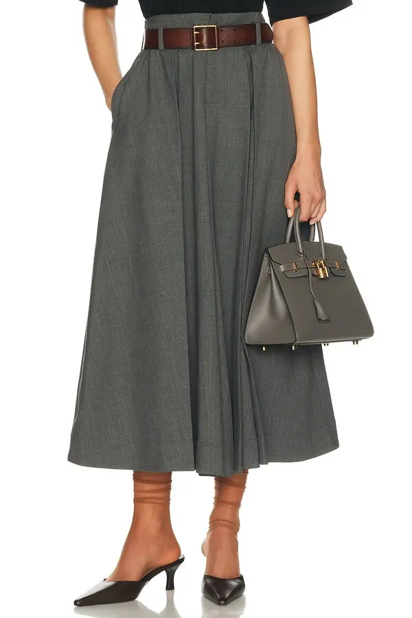 HELSA Wool Blend Pleated Skirt