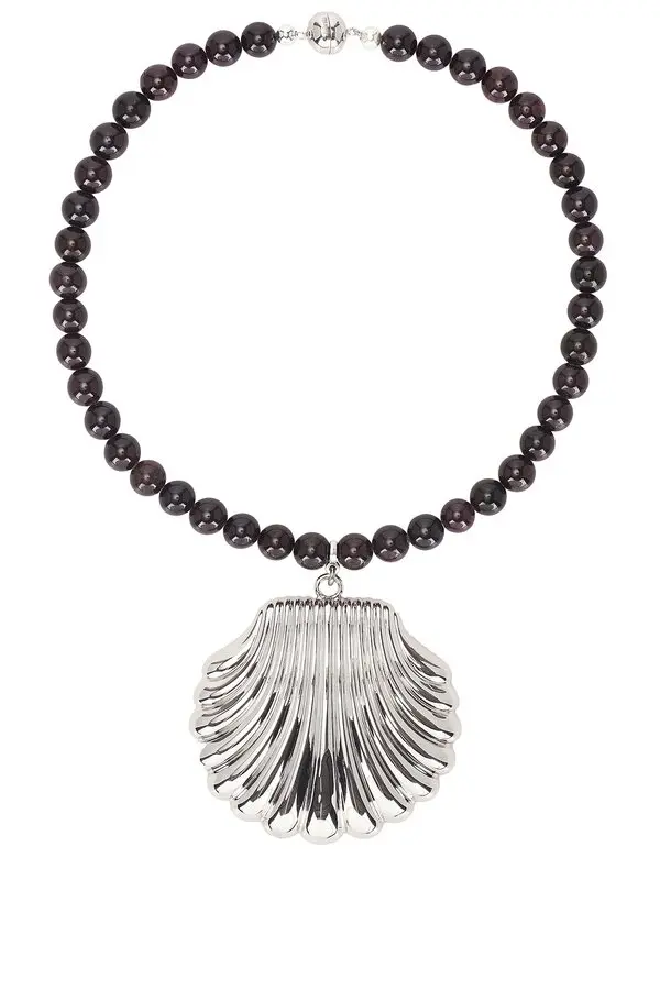 JULIETTA Holbox Beaded Necklace - Silver & Wine