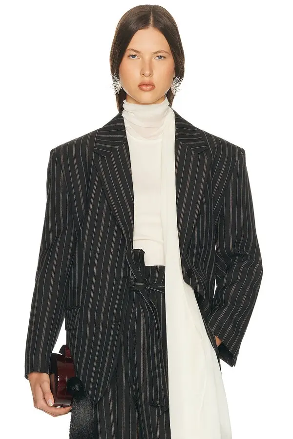 HELSA Stripe Twill Boyfriend Blazer
