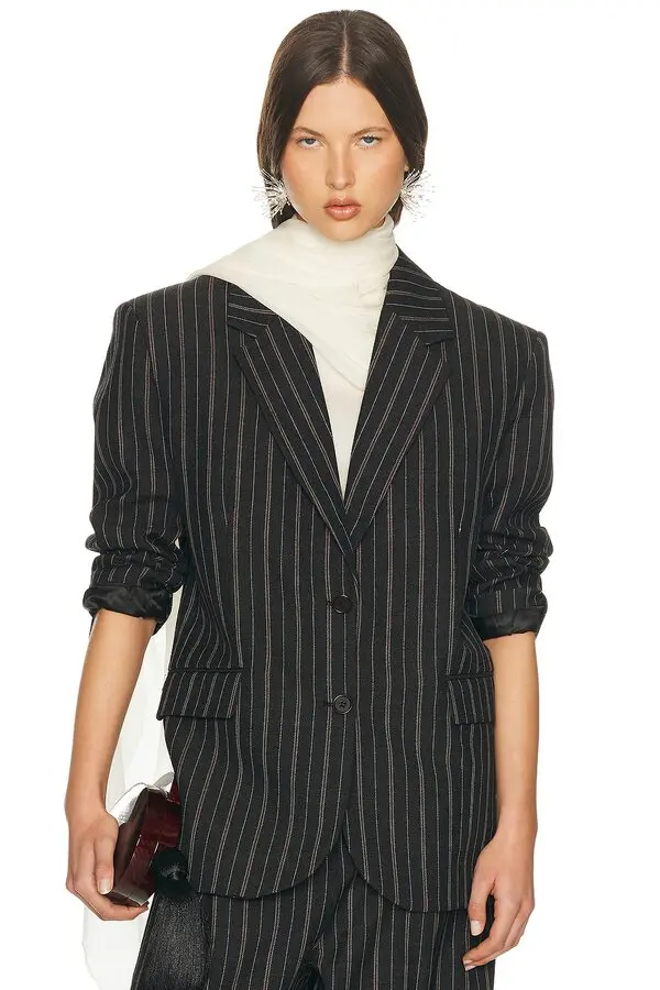 HELSA Stripe Twill Boyfriend Blazer