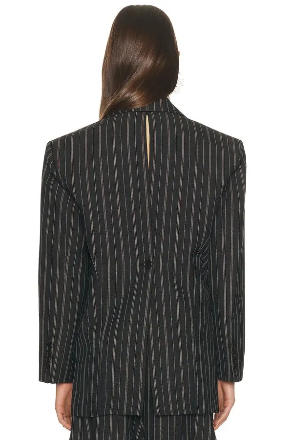 HELSA Stripe Twill Boyfriend Blazer