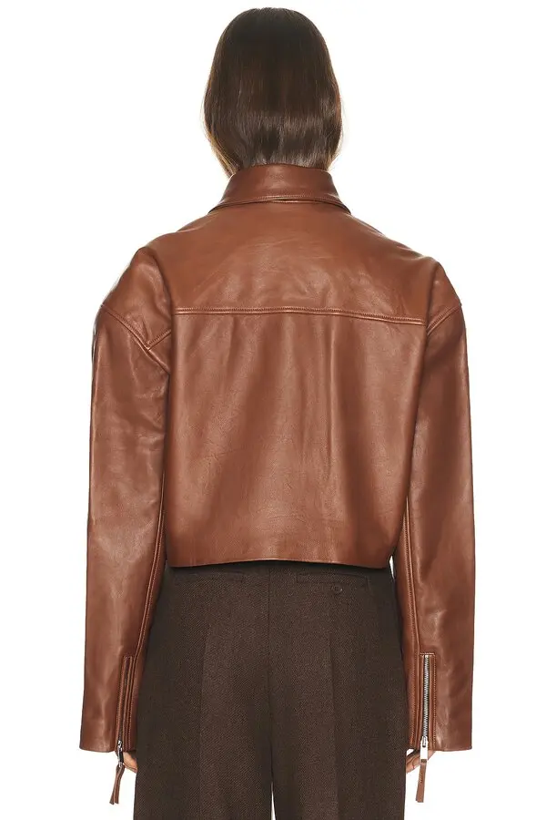HELSA Leather Oversized Moto Jacket