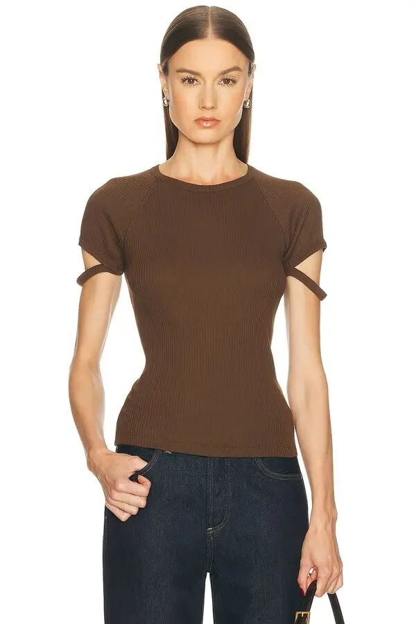 Helmut Lang Raglan Crop Crew Tee