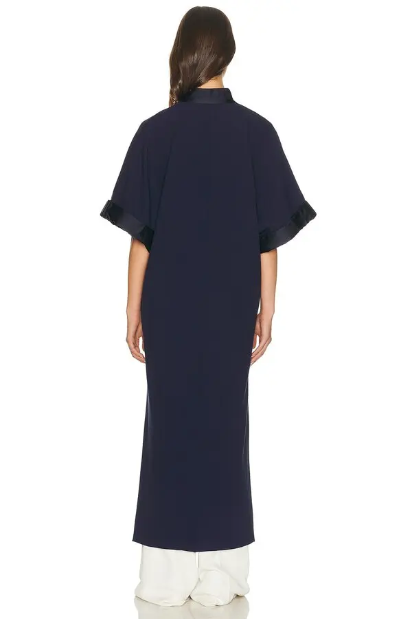 HELSA The Magda Dress In Thick Crepe - Navy