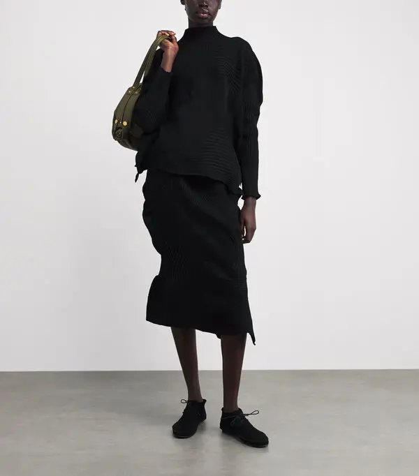 Issey Miyake Kone Kone Knit Skirt - Black