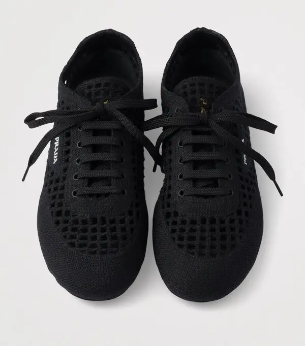 Prada Cotton Crochet Collapse Sneakers
