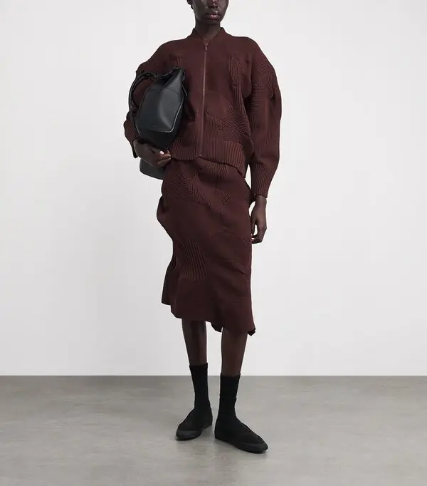 Issey Miyake Kone Kone Knit Skirt - Brown
