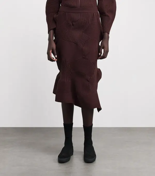 Issey Miyake Kone Kone Knit Skirt - Brown