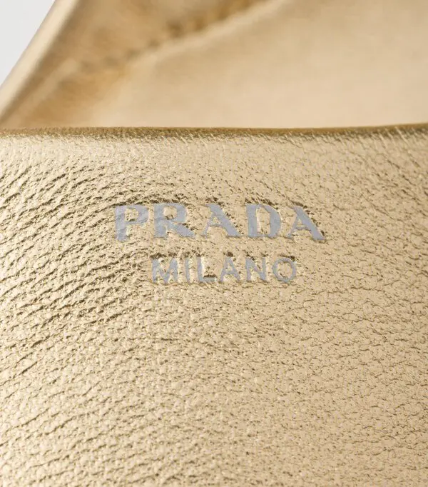 Prada Leather Platform Sandals - Metallic