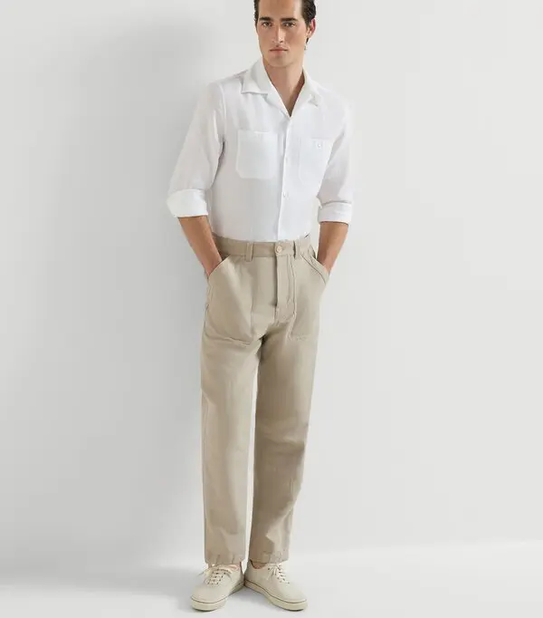 Brunello Cucinelli Linen-cotton Drill Trousers