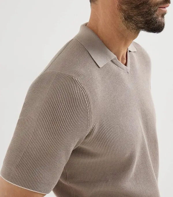 Brunello Cucinelli Cotton Polo Sweater - Brown