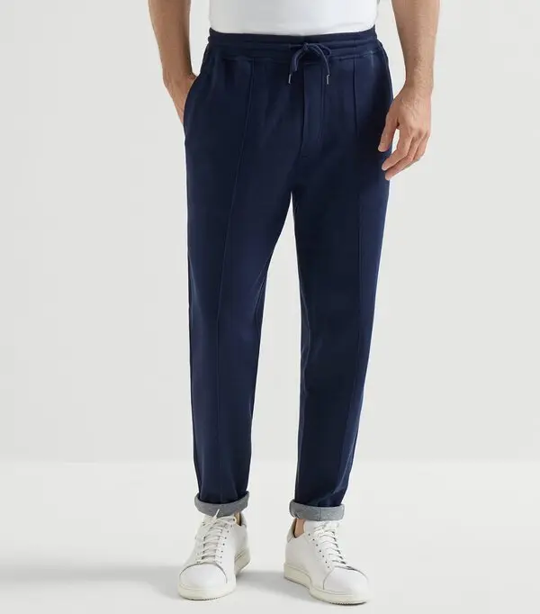 Brunello Cucinelli Cotton-blend French Terry Sweatpants - Blue