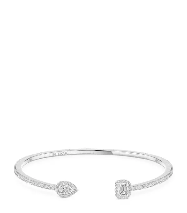 Messika My Twin White Gold And Diamond Bangle - Silver