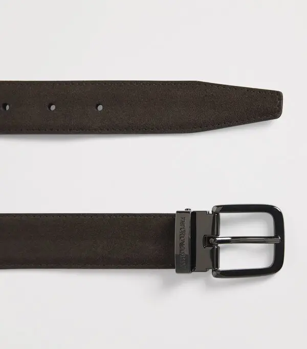Emporio Armani Leather Buckle Belt - Brown