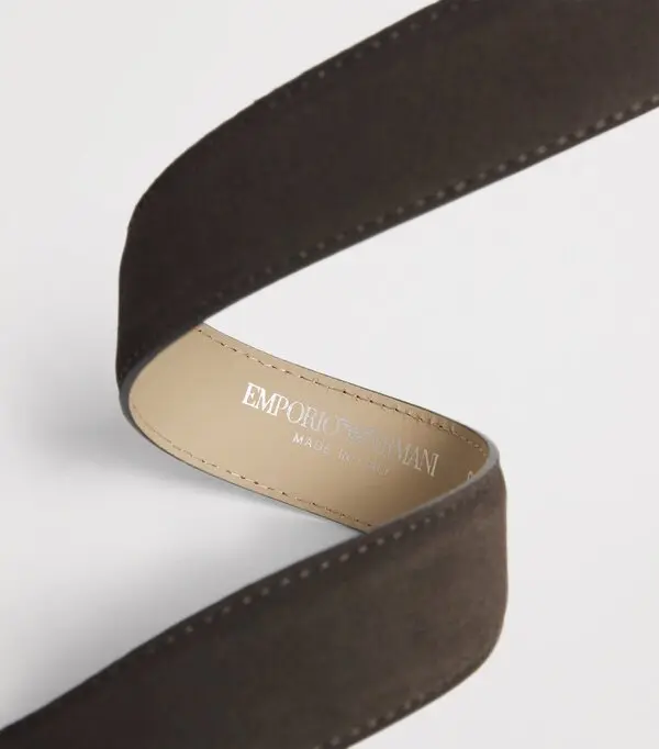 Emporio Armani Leather Buckle Belt - Brown