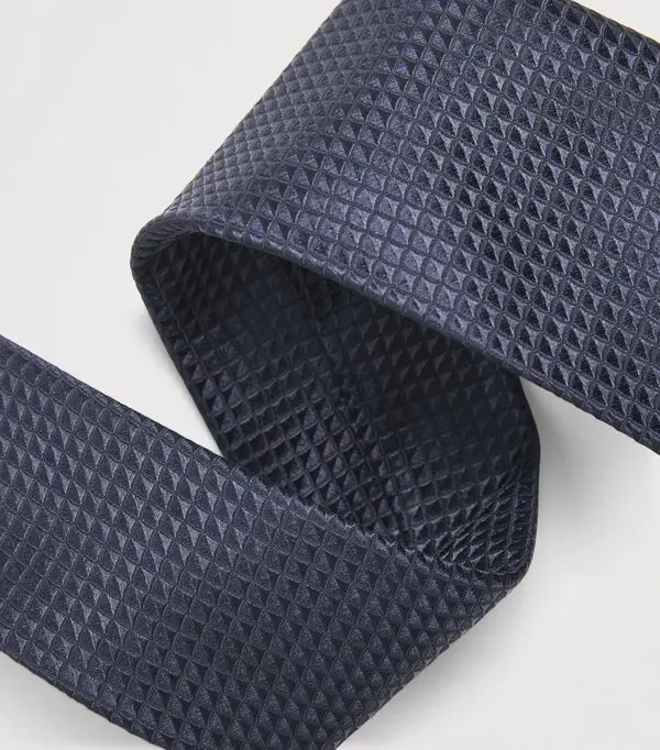 Emporio Armani Silk Jacquard Neck Tie - Blue