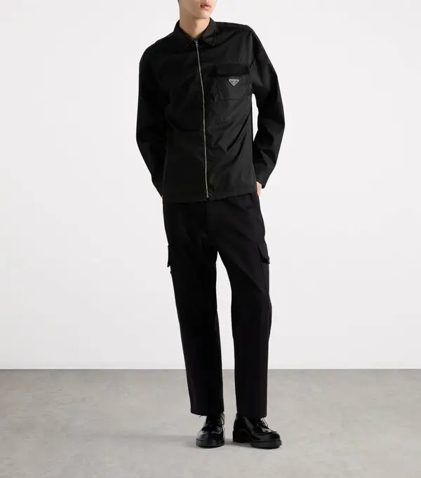 Prada Re-nylon Zip-up Oversized Shirt