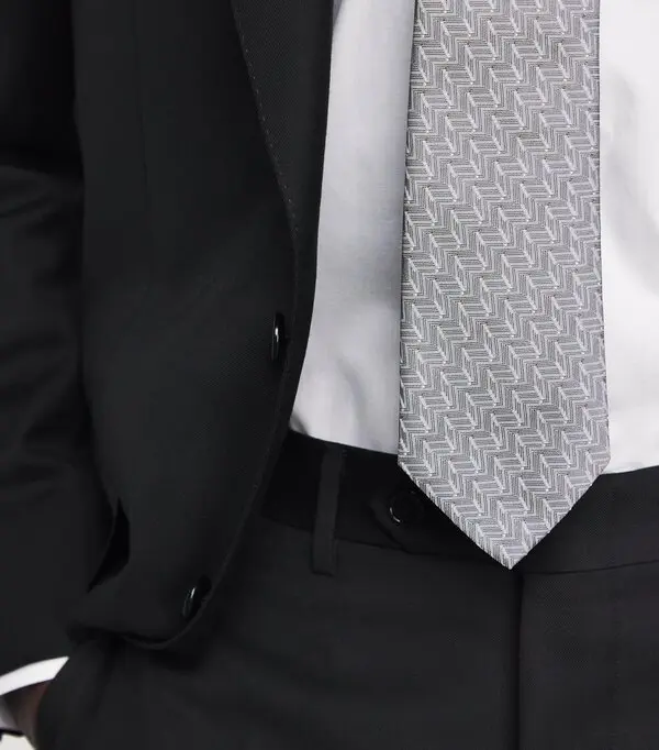 Emporio Armani Silk Jacquard Tie - Grey