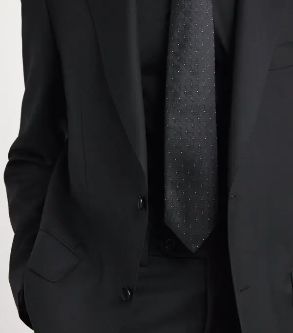 Emporio Armani Silk Jacquard Neck Tie - Blue