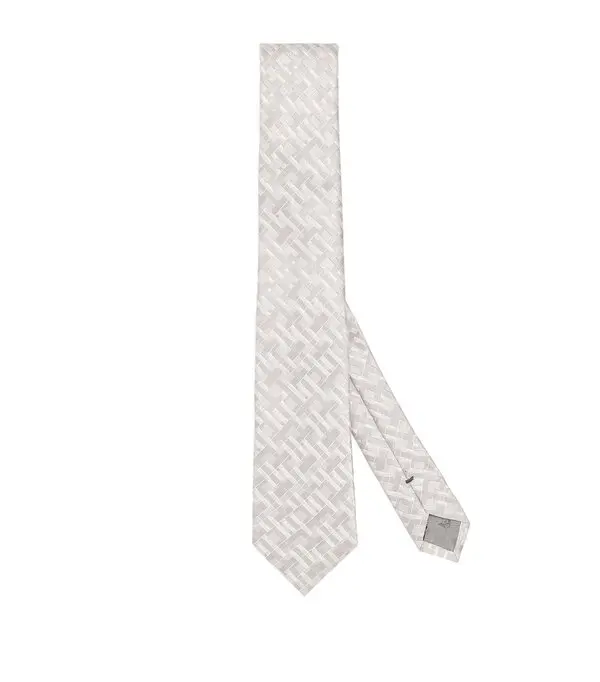 Emporio Armani Silk Jacquard Neck Tie - Grey