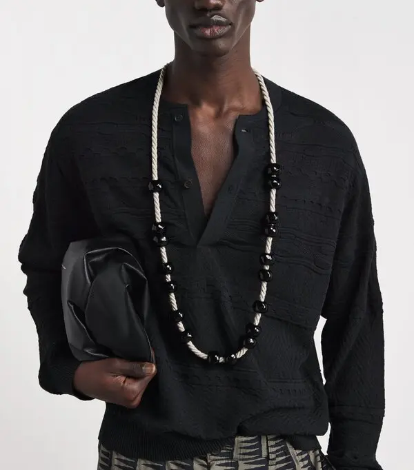 Emporio Armani Beaded Rope Statement Necklace