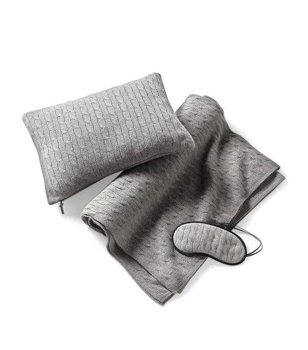 Ralph Lauren Cashmere Cable-knit Travel Set - Grey