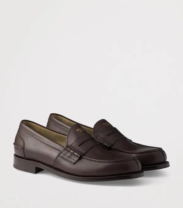 Prada Leather Loafers - Brown