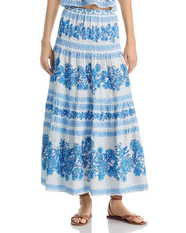 Aqua Boarder Midi Skirt