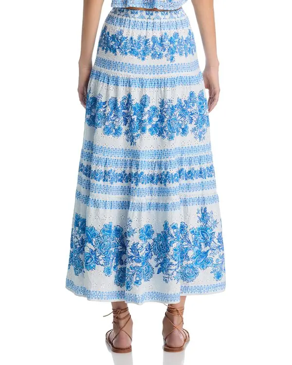 Aqua Boarder Midi Skirt