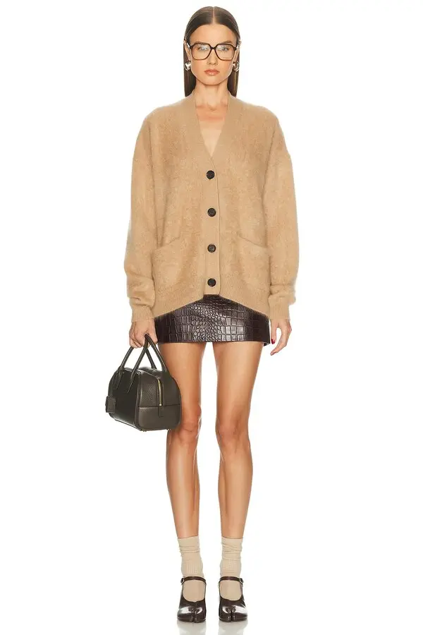 Acne Studios Plush Cashmere Cardigan - Light Brown