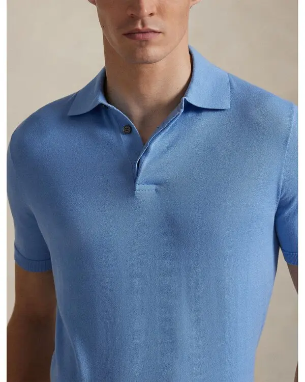 Polo Ralph Lauren Short-sleeve Knit Polo Sweater - Sky Blue