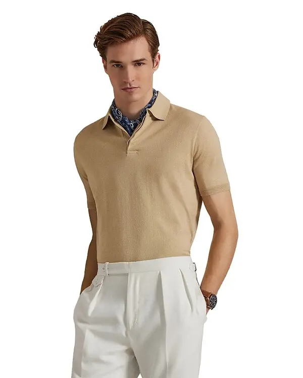 Polo Ralph Lauren Short-sleeve Knit Polo Sweater - Tan