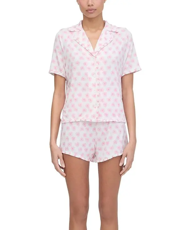 Hill House Home The Paige Pajama Set - Pink Doily Heart