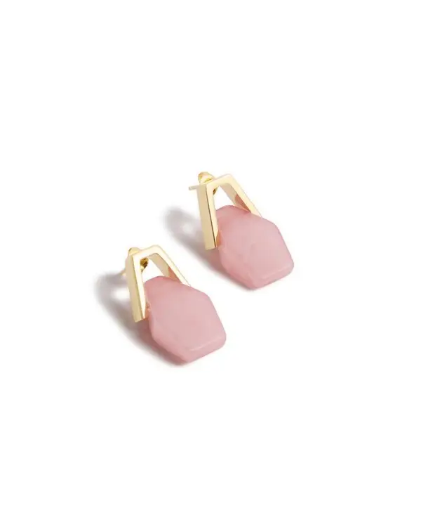 La DoubleJ Portal Earrings - Solid Pink