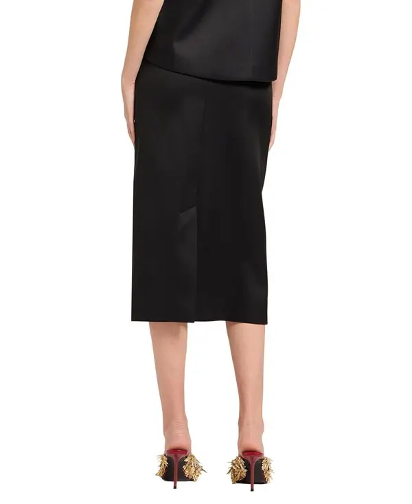 La DoubleJ Printed Pencil Skirt - Peonies Jacquard Blue