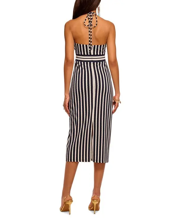 Ramy Brook Stevie Striped Midi Dress - Navy Stripe Combo