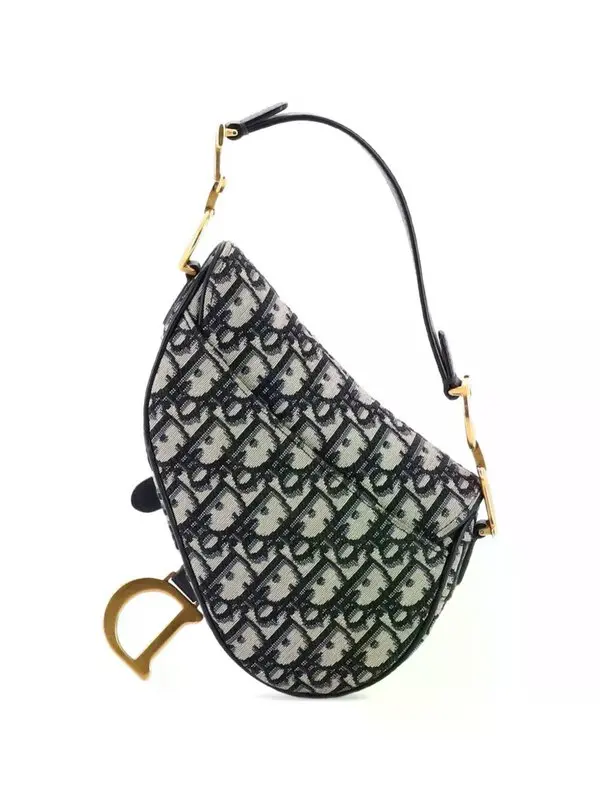 Dior Saddle Oblique Canvas Mini Shoulder Bag - Blue