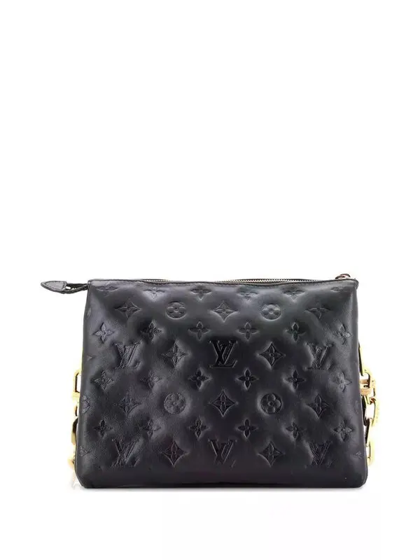 LOUIS VUITTON Coussin Pm Crossbody Bag Monogram Embossed Lambskin - Black