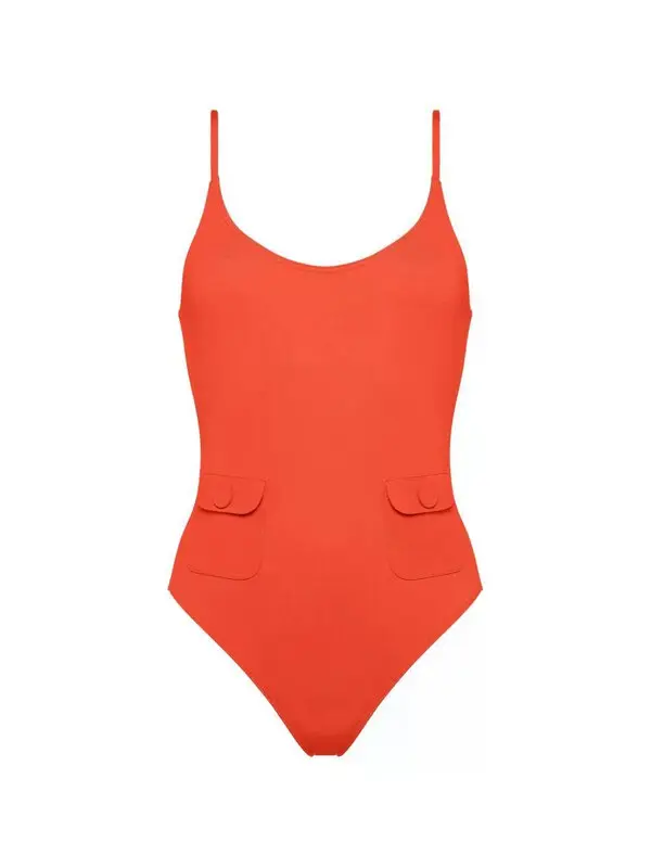 ERES Button Detail Swimsuit - Orange