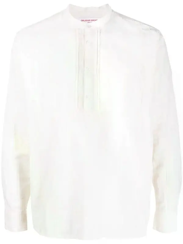 Orlebar Brown Hemlock Striped Henley Shirt - Neutrals