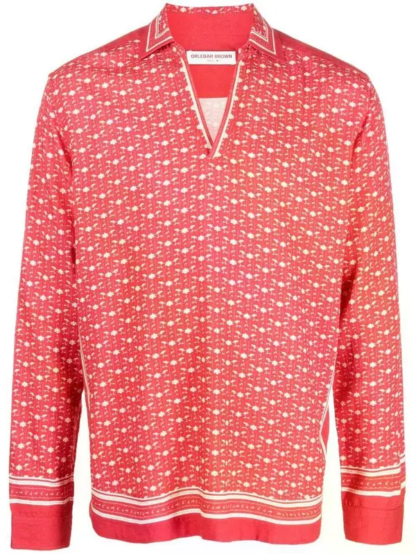 Orlebar Brown Ridley Bandana Shirt - Red