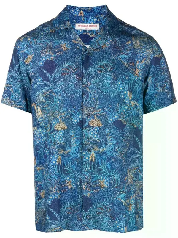 Orlebar Brown Travis Tropicana-print Shirt - Blue
